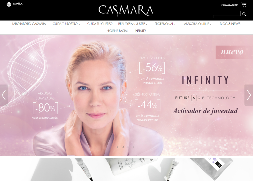 Página web en Magento de Casmara Cosmetics - GSoft INNOVA